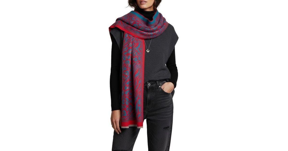 Saachi Bold Mixed Animal Print Scarf in Black | Lyst