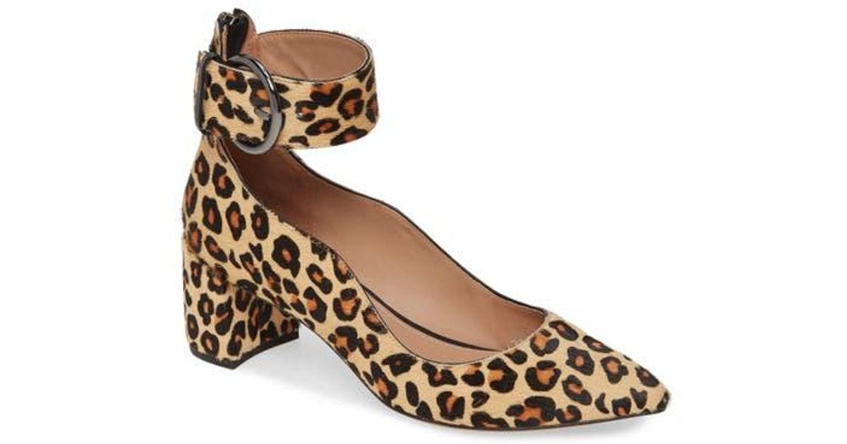 Linea Paolo Corwyn Ankle Strap Genuine Calf Hair Pump in Brown | Lyst