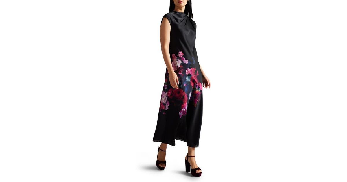 Ted Baker Rahlee Floral Midi Slipdress in Red | Lyst