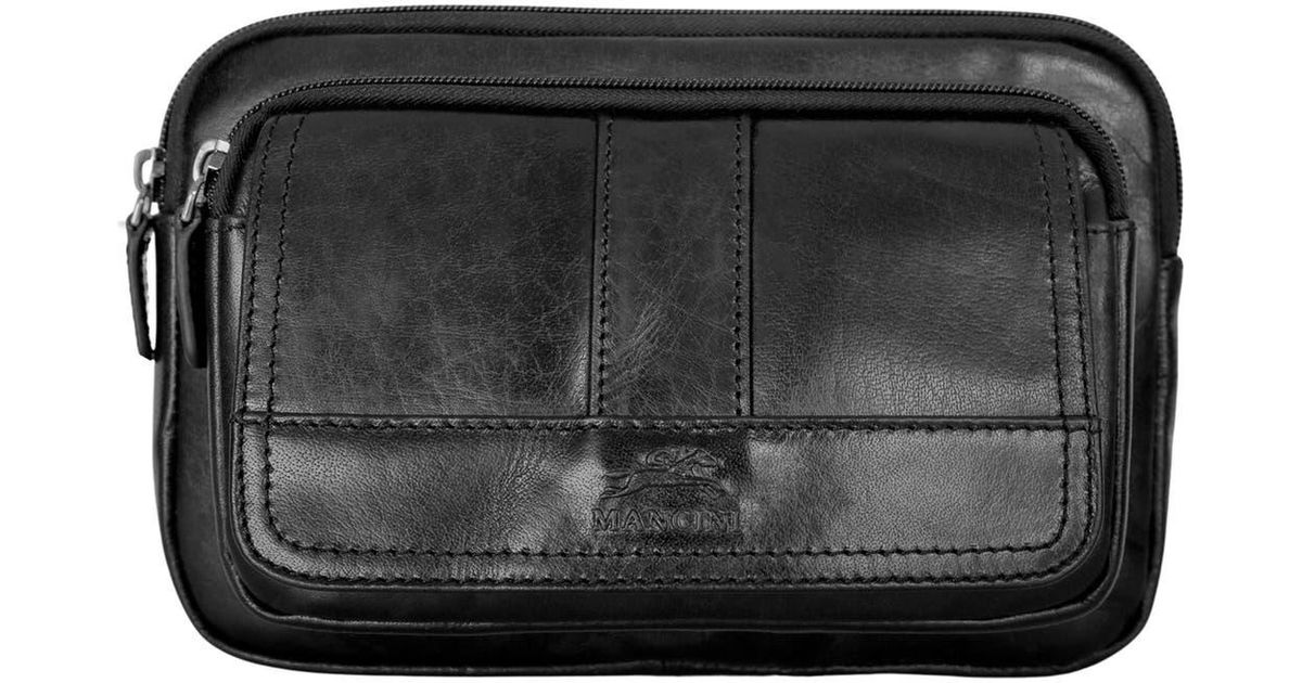 Mancini Buffalo Leather Belt Bag in Black for Men | Lyst