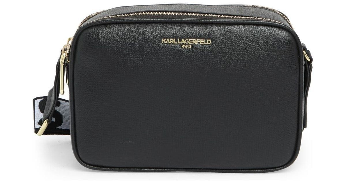 Karl Lagerfeld Maybelle Camera Crossbody Bag in Black | Lyst