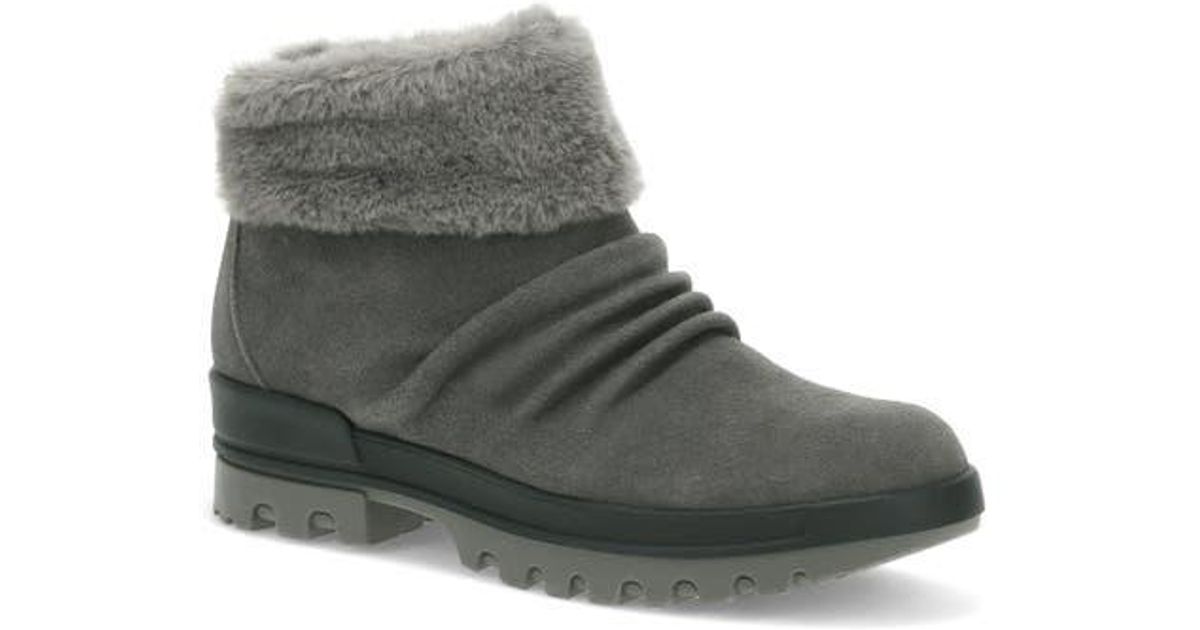 BareTraps Nuri Faux Fur Trim Cold Weather Bootie in Gray | Lyst