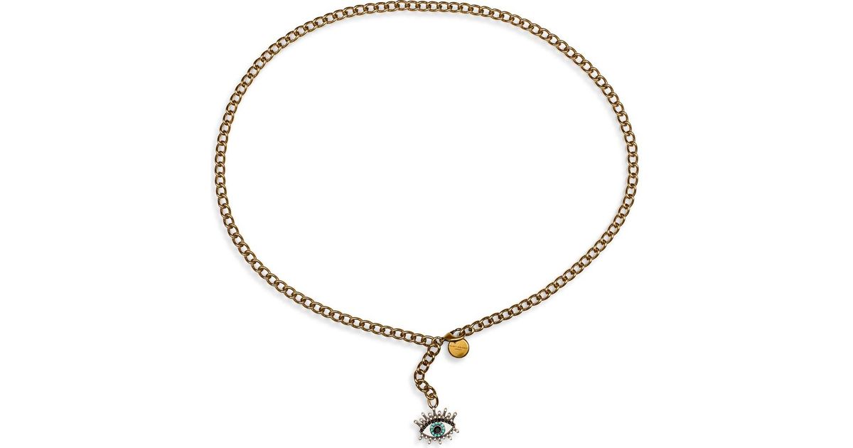 Kurt Geiger Evil Eye Belly Chain in Metallic | Lyst