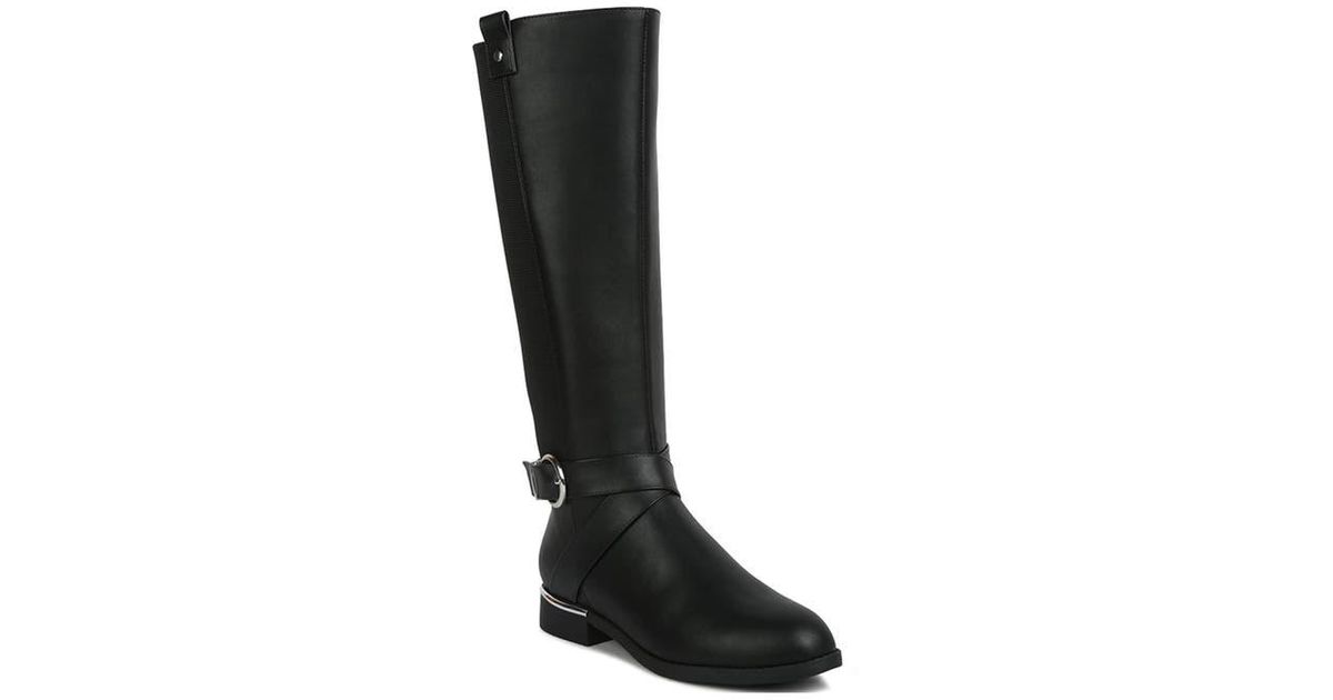 LONDON RAG Snowed Knee High Boot in Black | Lyst