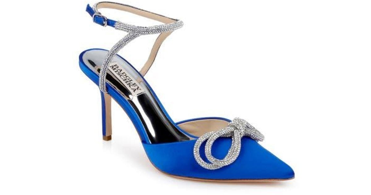 Badgley Mischka Jasmine Pointed Toe Pump in Blue | Lyst