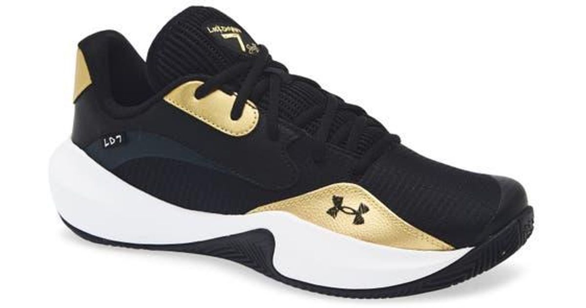 Under Armour Gender Inclusive Lockdown 7 Low Basketball Shoe in Blue | Lyst