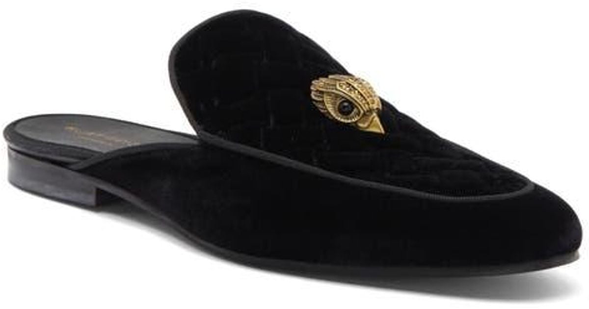 Kurt Geiger Hugh Faux Fur Lined Quilted Mule in Black for Men | Lyst