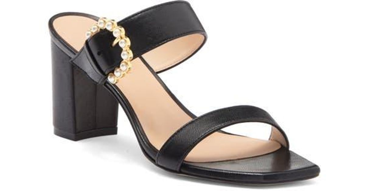 Stuart Weitzman Piper 75 Block Sandal in Black | Lyst