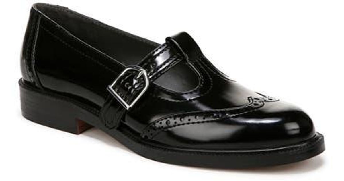 Franco Sarto Marson Brogue Mary Jane Flat in Black | Lyst