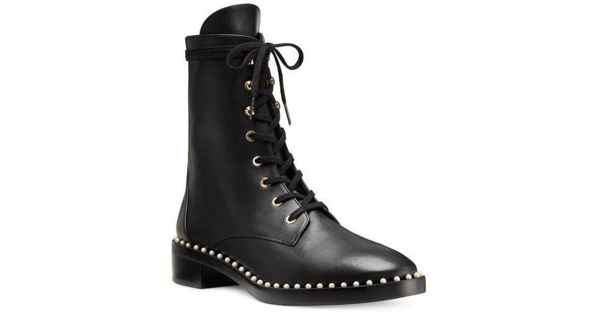 Stuart Weitzman Sondra Pearl Bootie in Black | Lyst