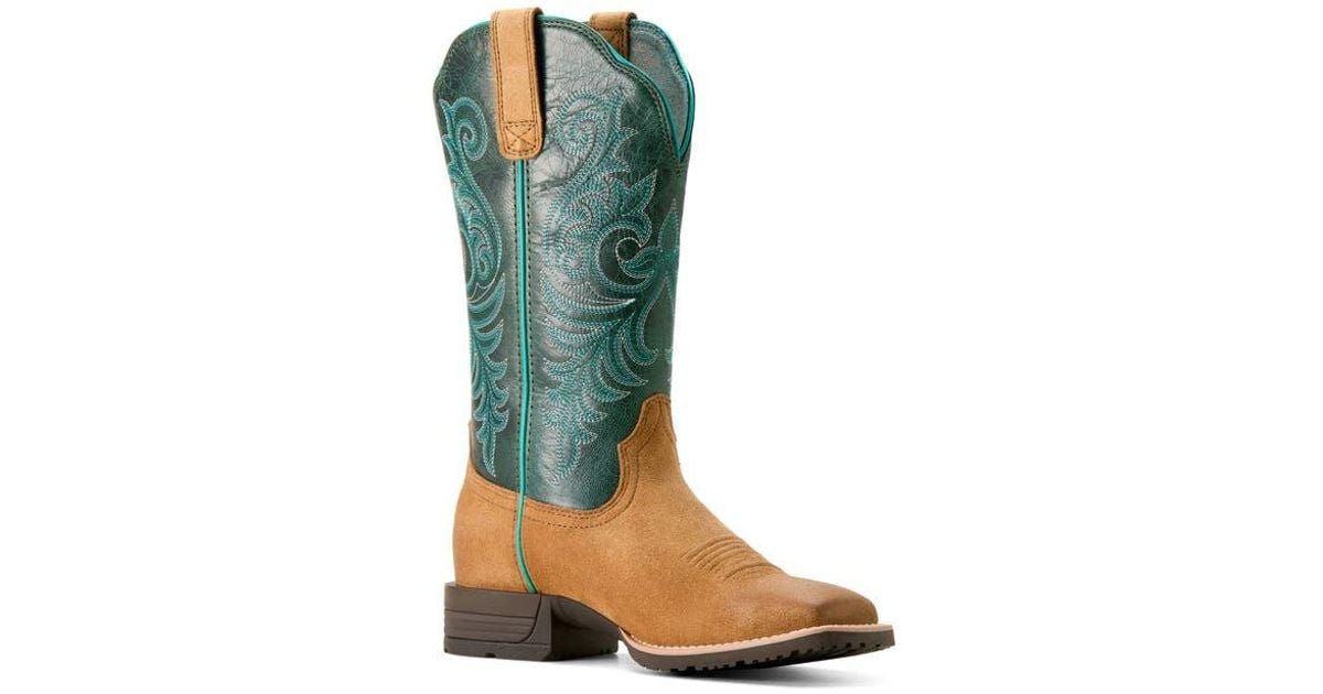 Ariat Hybrid Ranch Time Western Boot in Green | Lyst