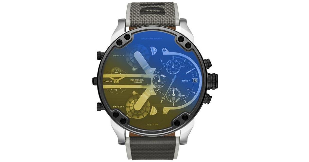 DIESEL Mr. Daddy 2.0 Chronograph Quartz Nylon Strap Watch, 57Mm in Blue ...