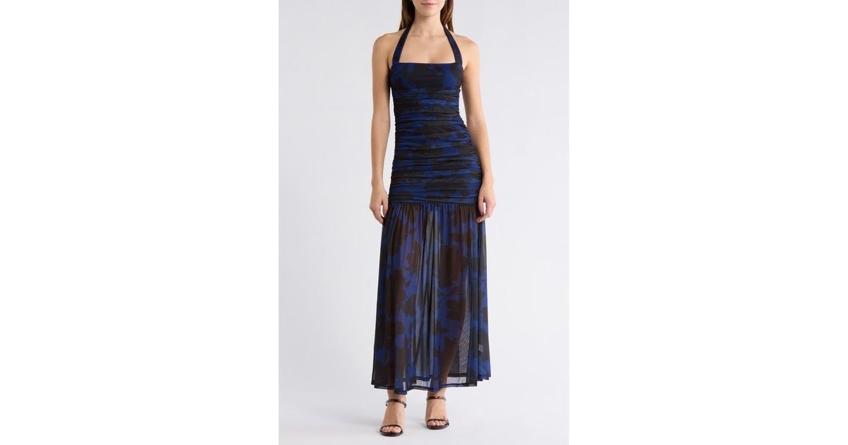 AFRM LOS ANGELES Tyla Halter Maxi Dress in Blue | Lyst