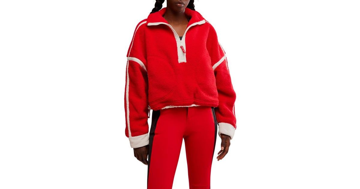 Free People Fp Movement Mountain High Fleece Half Zip Pullover in Red ...