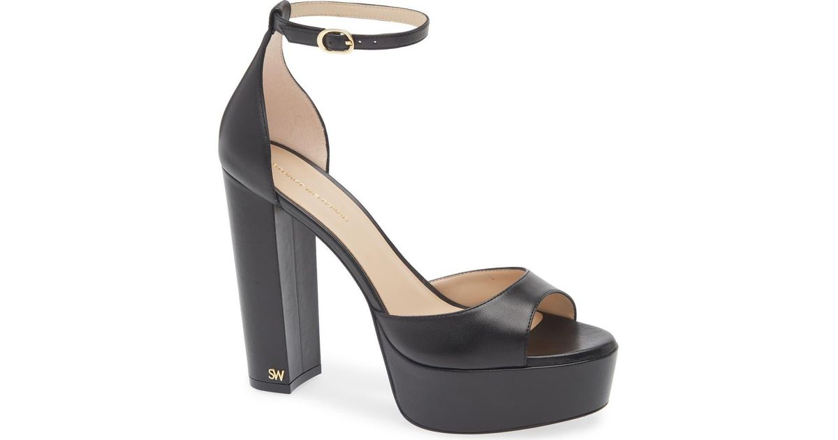Stuart Weitzman Pamela Platform Sandal in Gray | Lyst