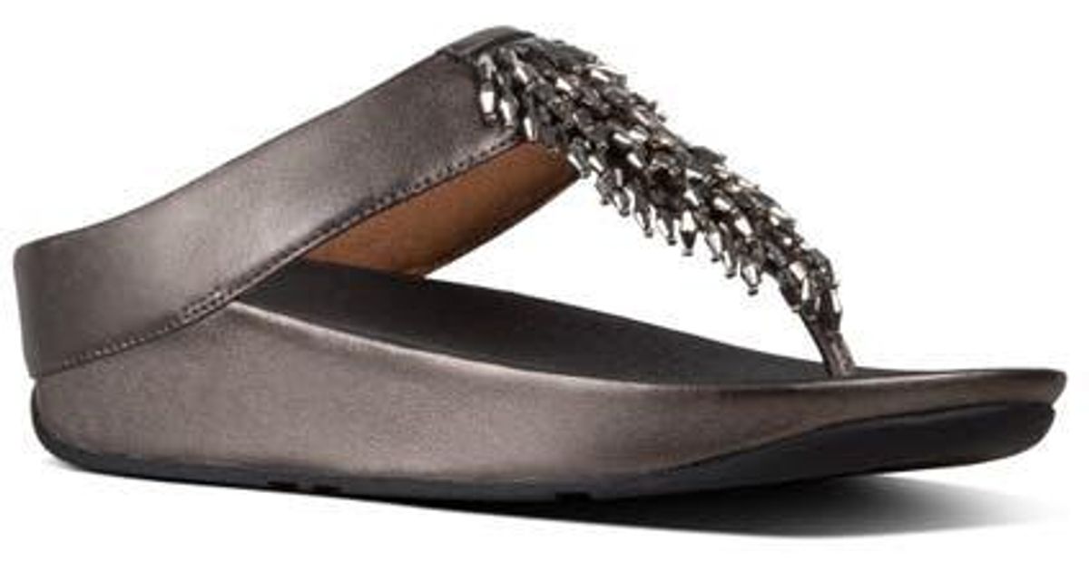 Fitflop Rumba Beaded Fringe Wedge Sandal | Lyst