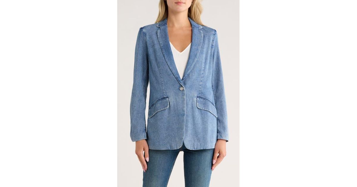 Rag & Bone Marcella Denim Blazer in Blue | Lyst