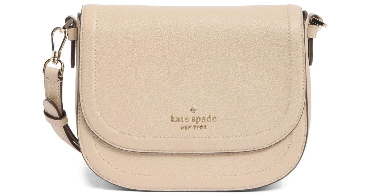 Kate Spade Blake Leather Saddle Bag in Natural | Lyst