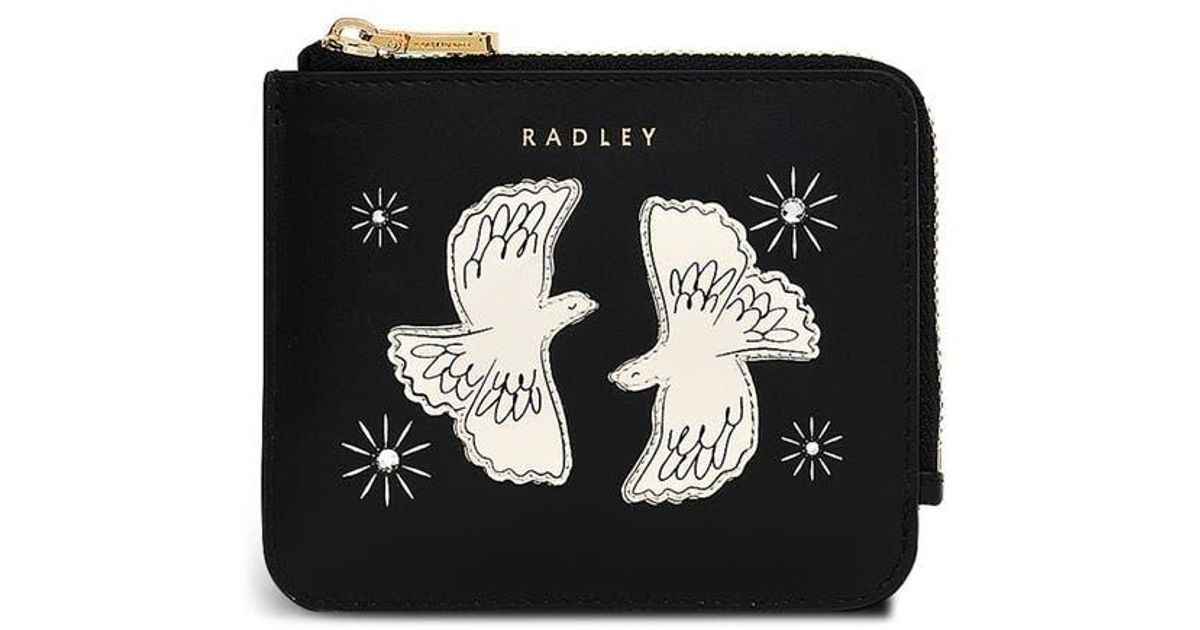 Radley Two Turtle Doves Bifold Wallet in Black | Lyst