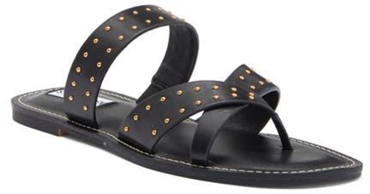 Steve Madden Stelah Studded Slide Sandal in Black | Lyst