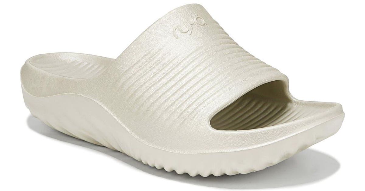 Ryka Echo Recovery Slide Sandal in White | Lyst