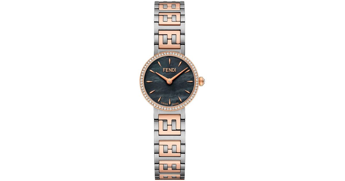 Fendi Forever Two Tone Diamond Quartz Bracelet Watch in Metallic for ...