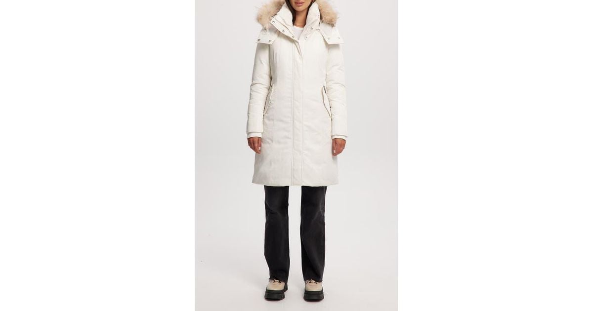 Noize Kristel Faux Fur Hooded Parka in Natural | Lyst