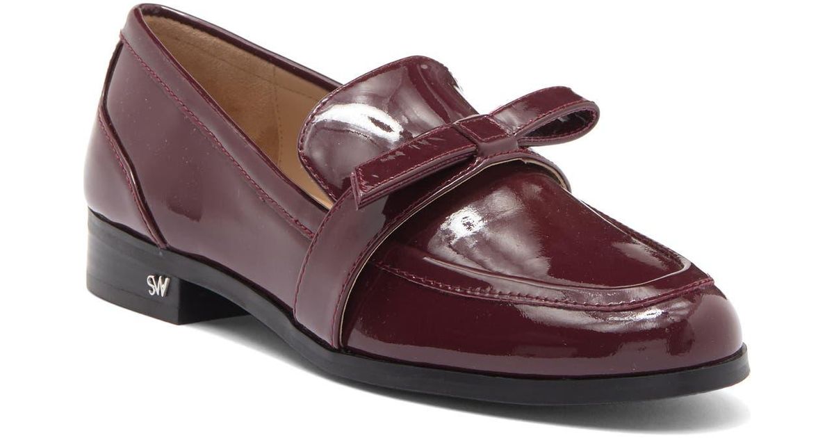 Stuart Weitzman Emma Bow Loafer in Red | Lyst