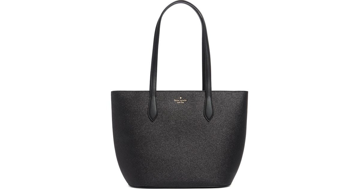 Kate Spade Glimmer Leather Tote Bag in Black | Lyst