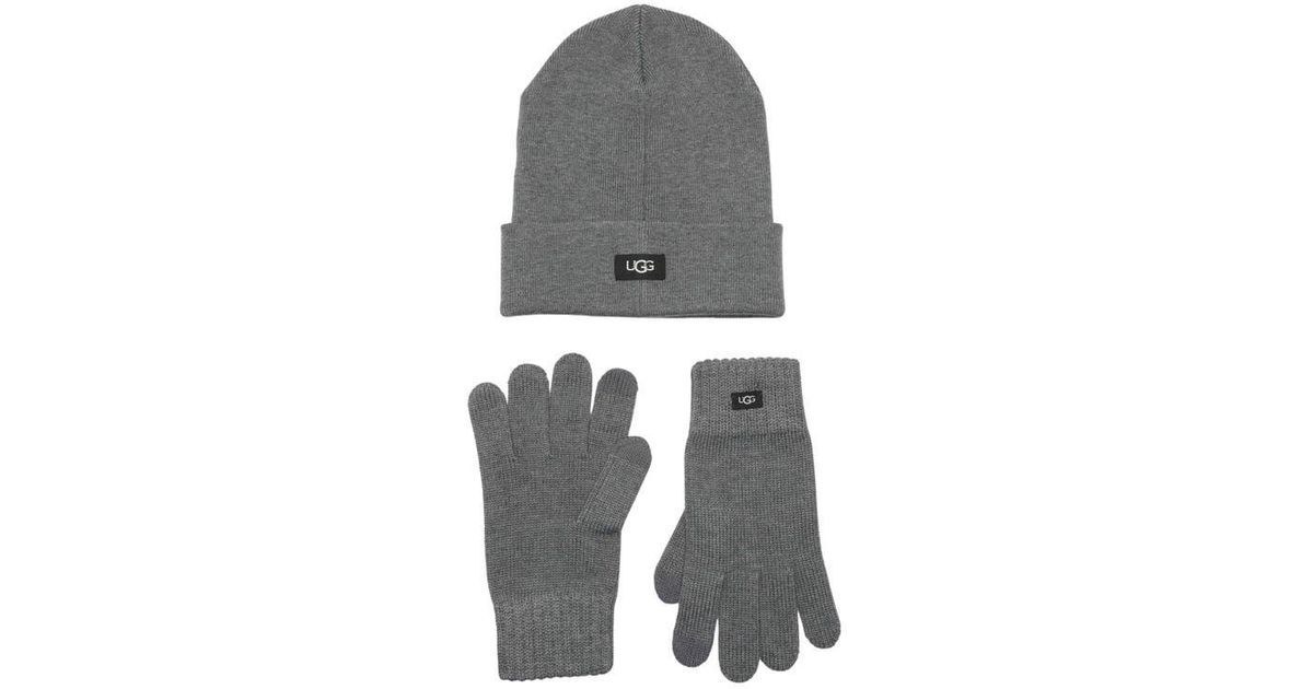 UGG Hat & Tech Glove Set in Gray for Men | Lyst