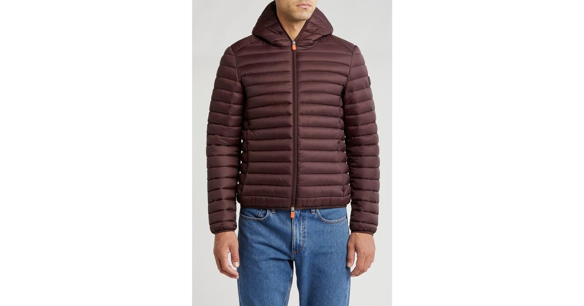 Save The Duck Water Repellent Hooded Packable Puffer Jacket in Red for ...