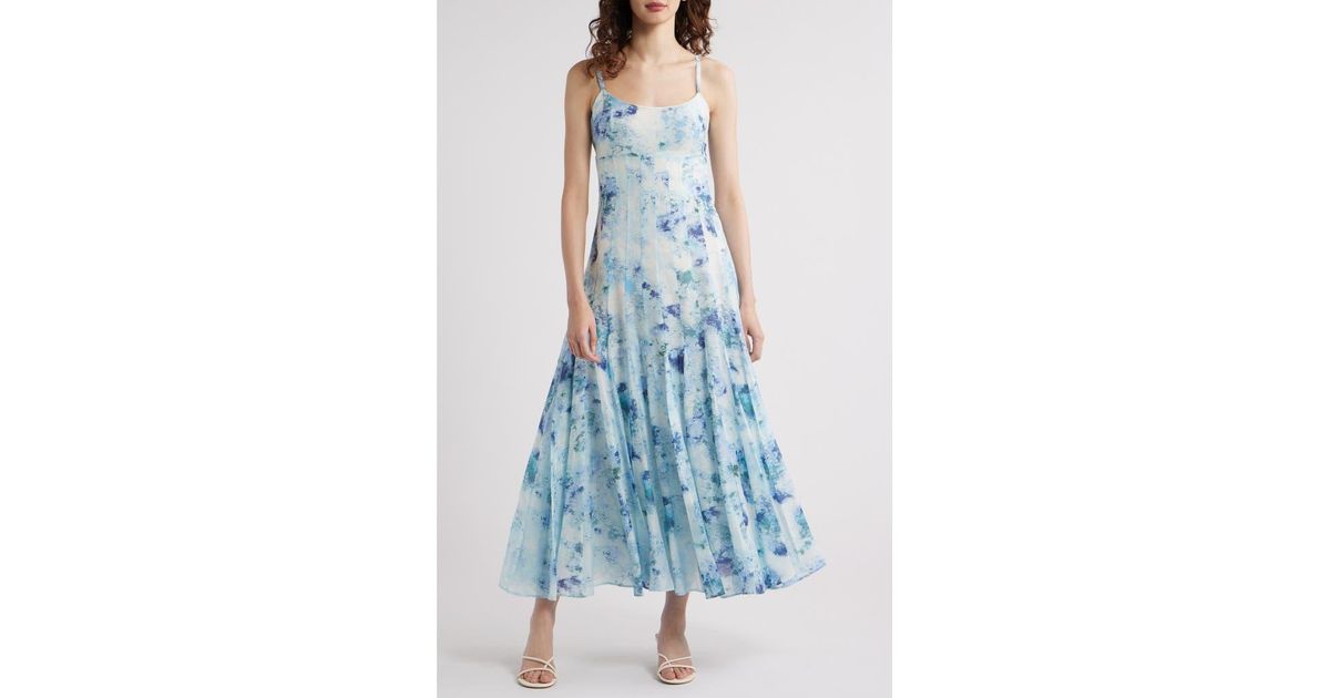 Chelsea28 Seamed Sleeveless Maxi Dress in Blue | Lyst
