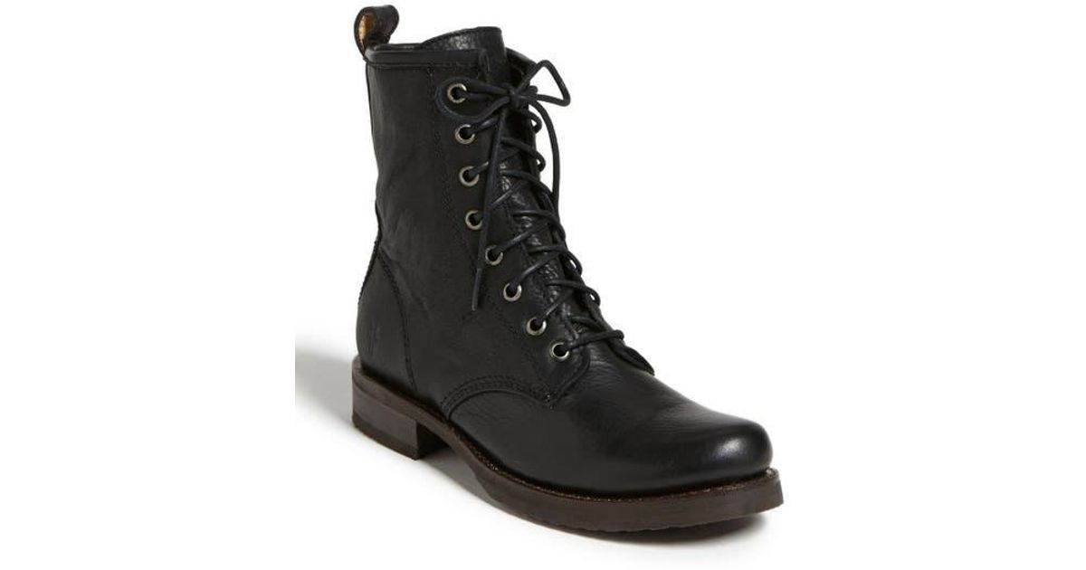 Frye Veronica Combat Boot in Black | Lyst
