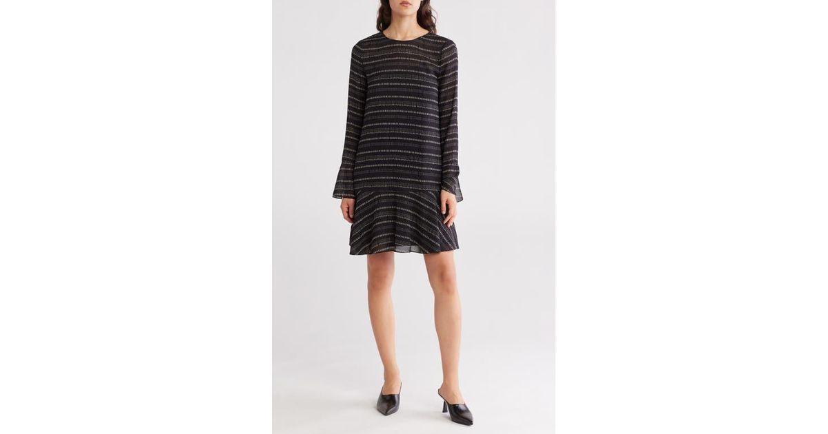 Theory Marah Long Sleeve Silk Dress in Black | Lyst