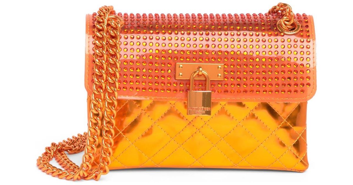 Kurt Geiger Mini Brixton Lock Shoulder Bag in Orange | Lyst