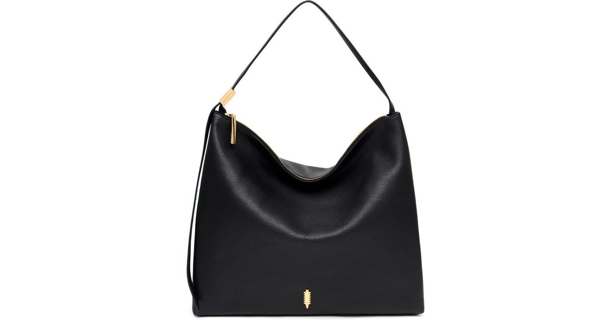 thacker Gina Leather Shoulder Bag in Black | Lyst
