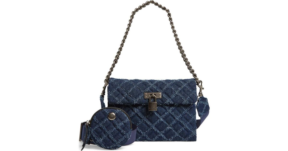 Kurt Geiger Medium Brixton Lock Crossbody Bag in Blue | Lyst