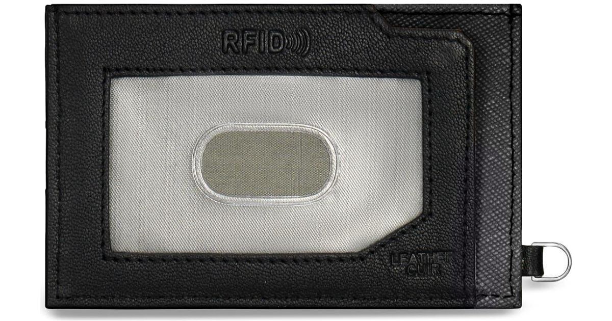 CHAMPS Iconic Leather Card Case in Black for Men | Lyst