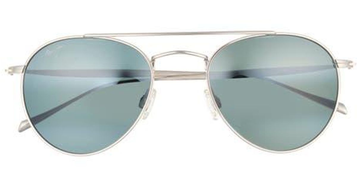 Maui Jim 52Mm Polarized Aviator Sunglasses in Blue | Lyst