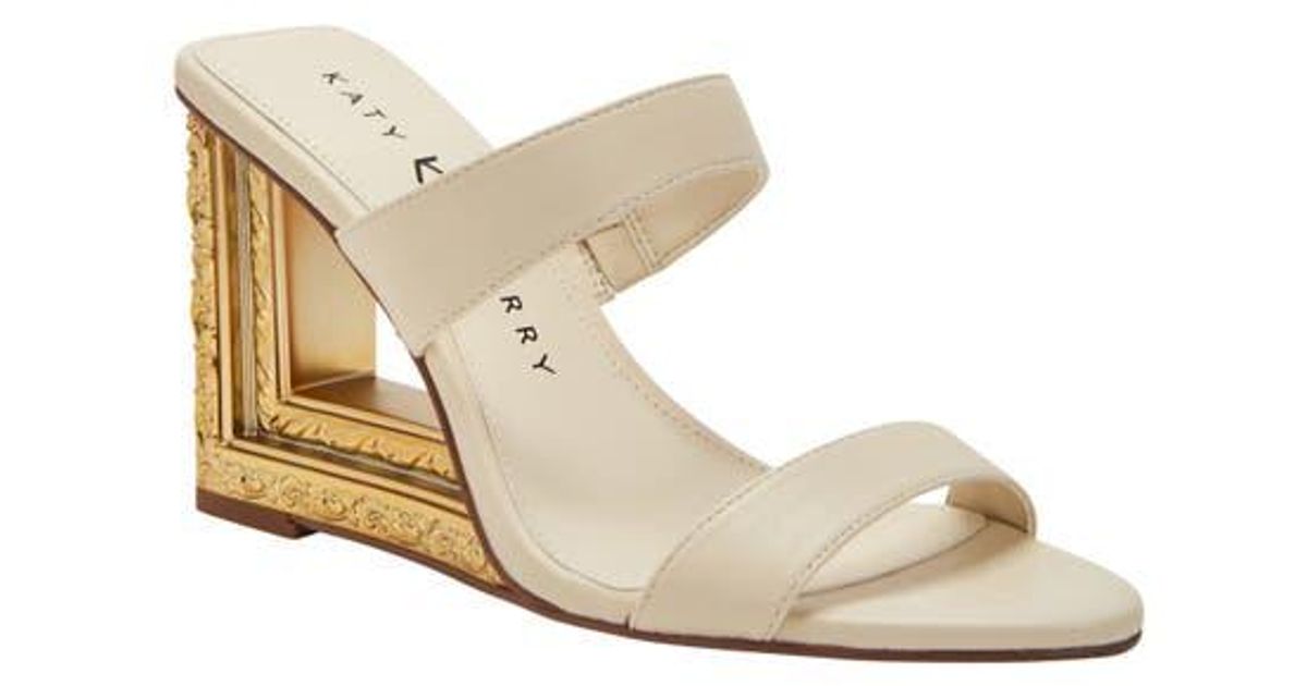 Katy Perry The Framing Slide Sandal in Natural | Lyst
