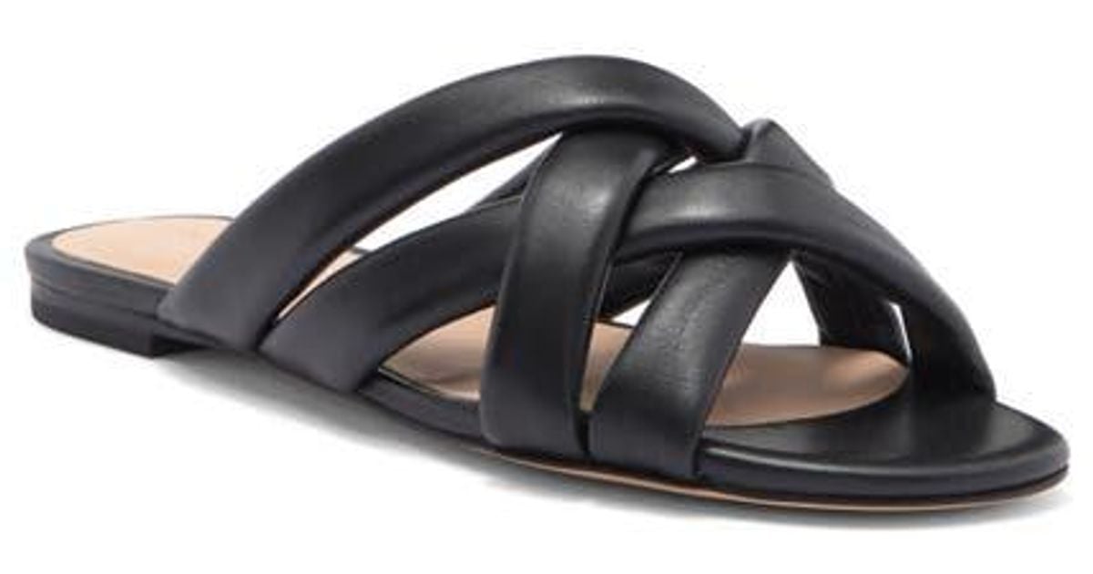 Stuart Weitzman Crossover Slide Sandal in Black | Lyst