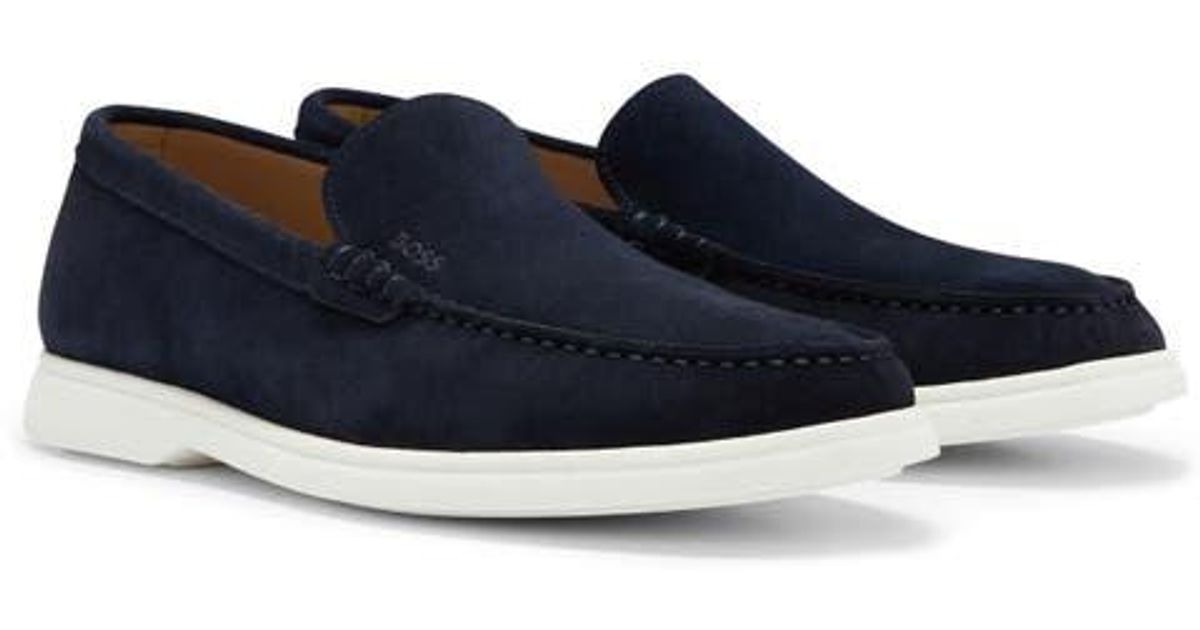 BOSS Sienne Loafer in Blue for Men | Lyst