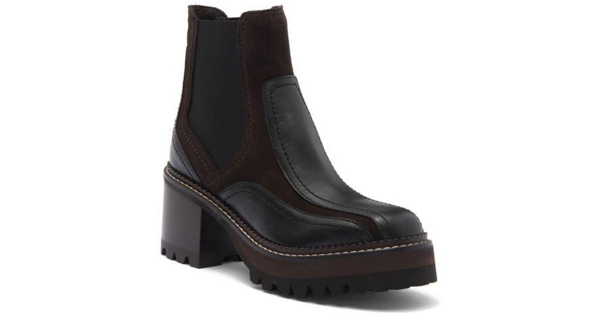 Chloé Platform Chelsea Boot in Black | Lyst