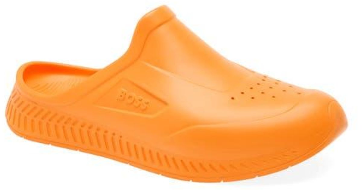 BOSS Titanium Clog in Orange for Men | Lyst