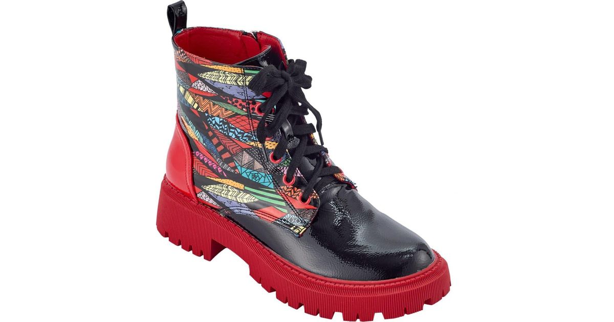 Ninety Union Freeway Lug Sole Combat Boot in Blue | Lyst