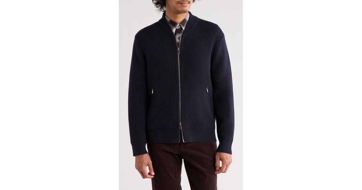 Theory Ryka Cashton Zip-Up Knit Jacket in Blue for Men | Lyst
