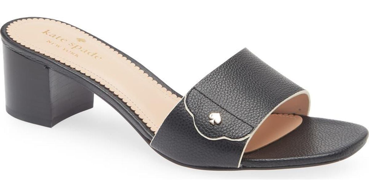 Kate Spade Groove Slide Sandal in Black | Lyst