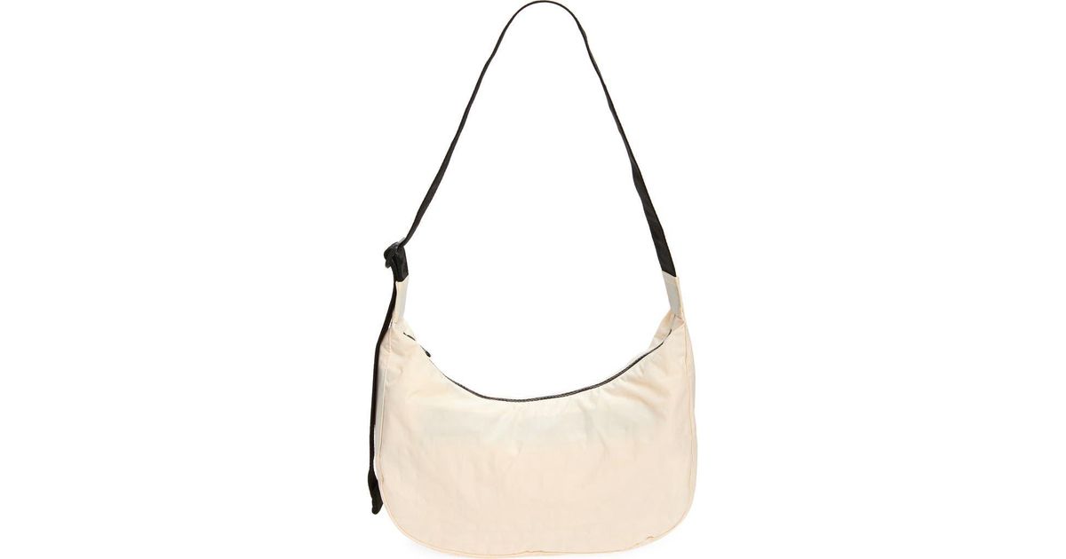 BAGGU Medium Crescent Nylon Shoulder Bag in Natural | Lyst