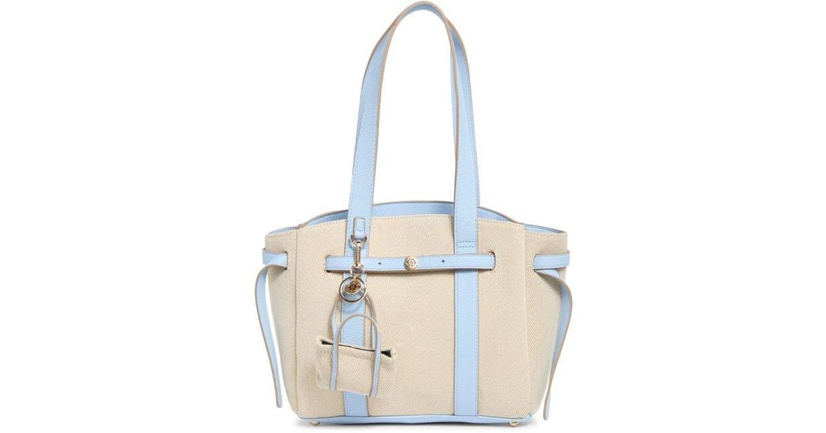 Nanette Lepore Canvas Tote With Microbag Charm in Blue | Lyst
