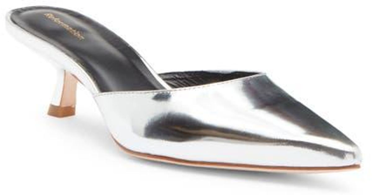 Reformation Wilda Kitten Heel Mule in White | Lyst